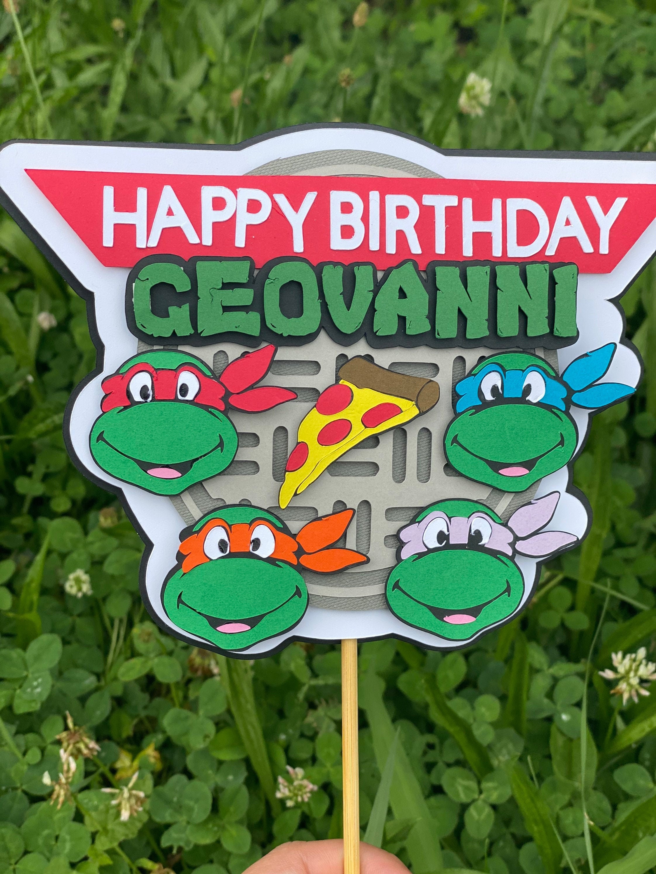 Ninja Turtle Cake Topper TMNT Custom Name Cake Topper Etsy Ninja Turtle Cake Topper TMNT Custom Name Cake Topper Etsy