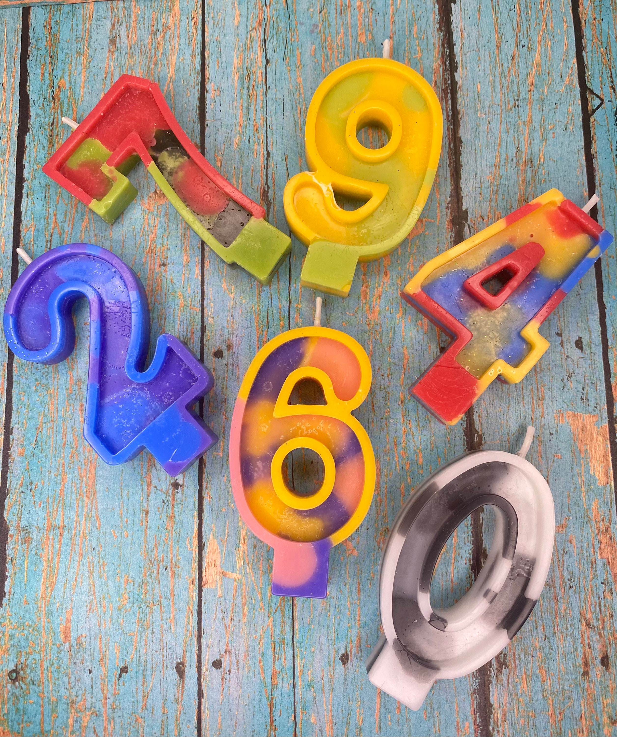 Custom Color Cake Number Candles Multicolored Number Cake - Etsy UK