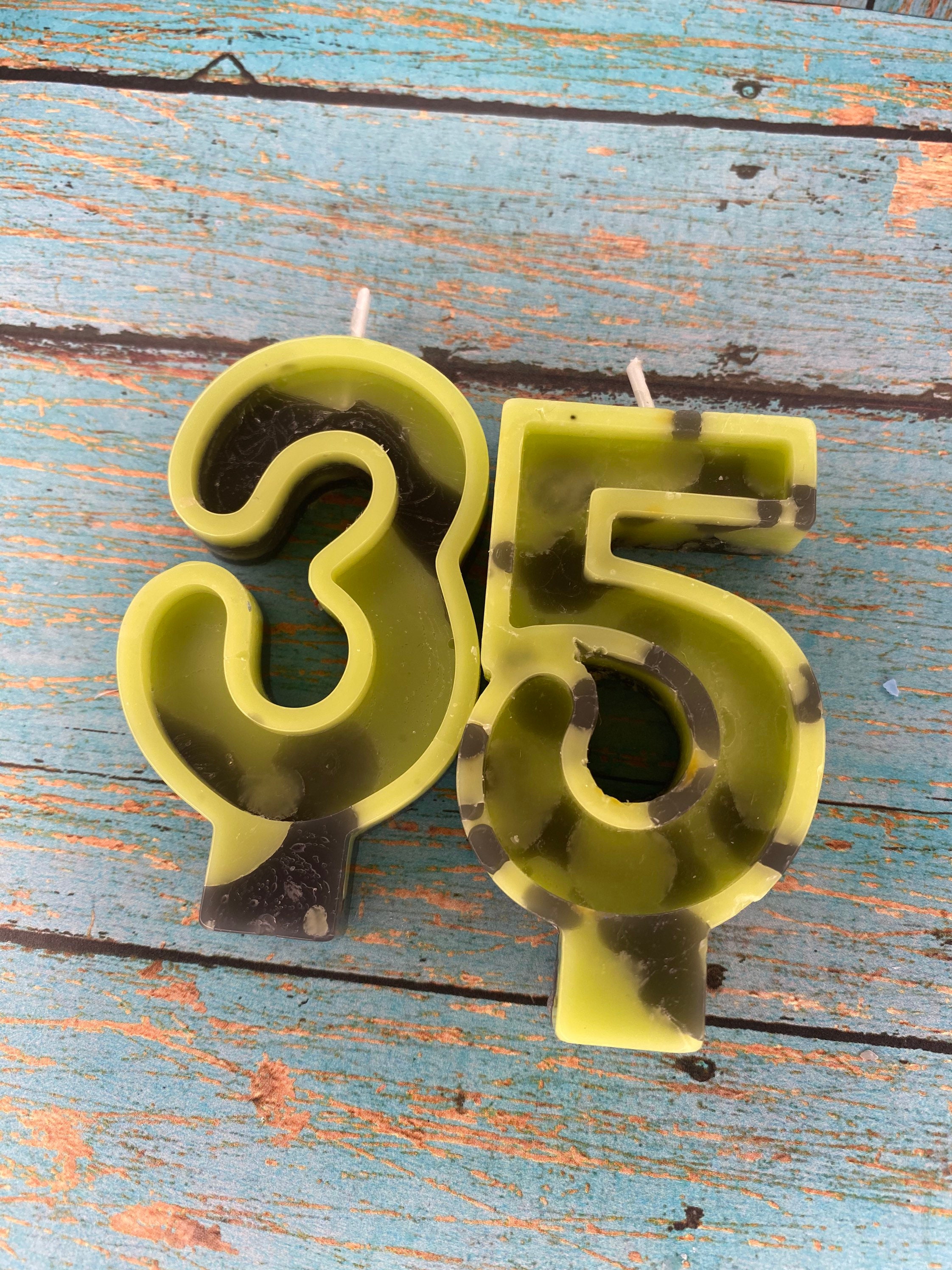 Custom Color Cake Number Candles Multicolored Number Cake - Etsy UK