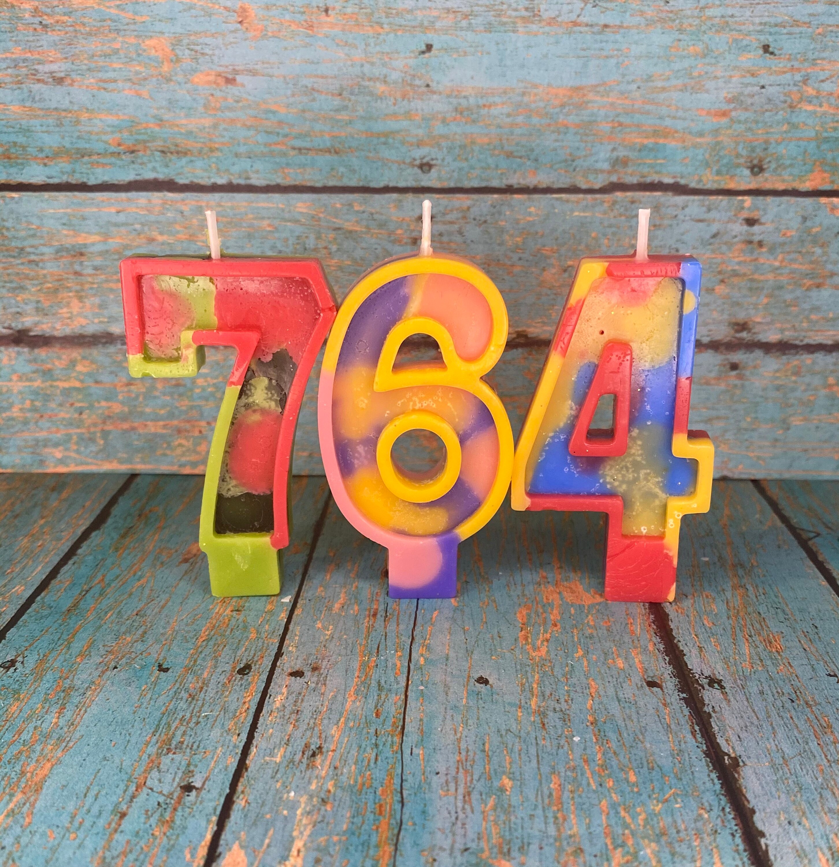 Custom Color Cake Number Candles Multicolored Number Cake - Etsy UK