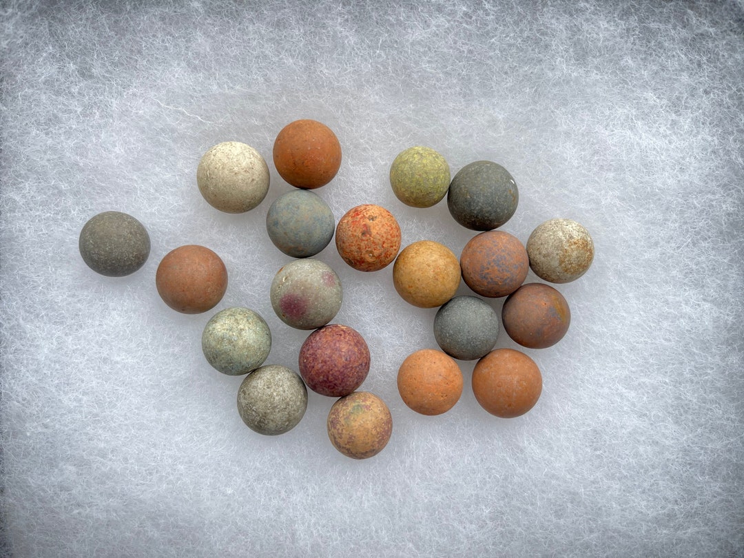 20 Antique Clay Marbles - Etsy
