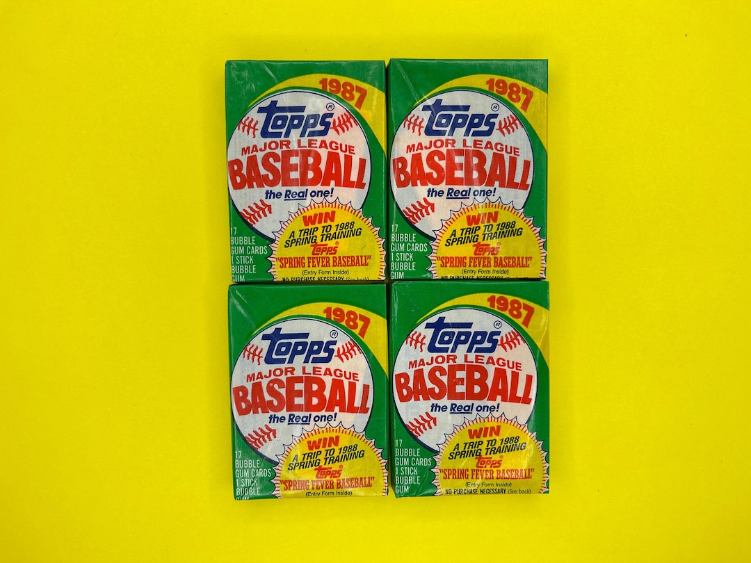 1987 Topps Baseball Wax Packs - Lot of (4) Unopened Packs - Etsy