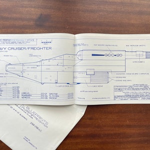 1981 Star Trek Heavy Cruiser/freighter, Set of 5 Blueprints, Each One ...