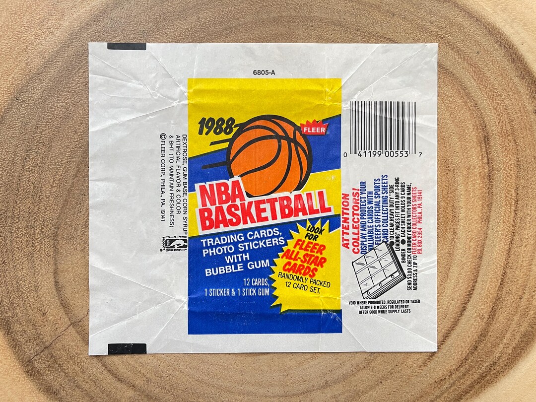 1988 Fleer Basketball Wax Pack Wrapper, You Get (1) Wax Pack Wrapper - Etsy
