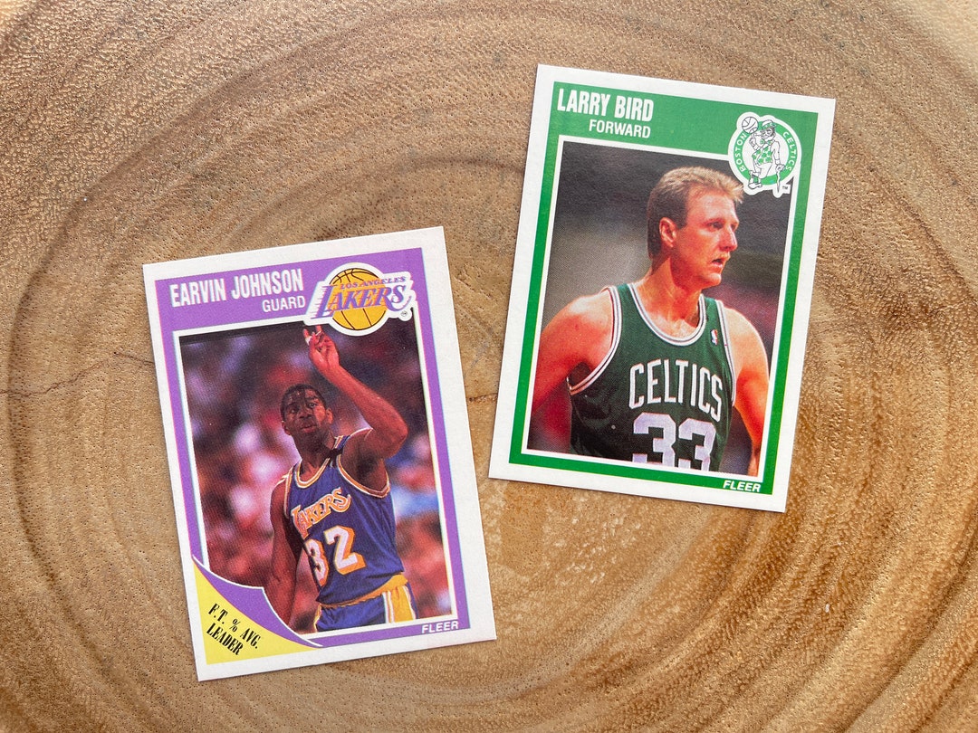 1989 Fleer Larry Bird No. 8 and Earvin Johnson No. 77, Lot of (2) - Etsy