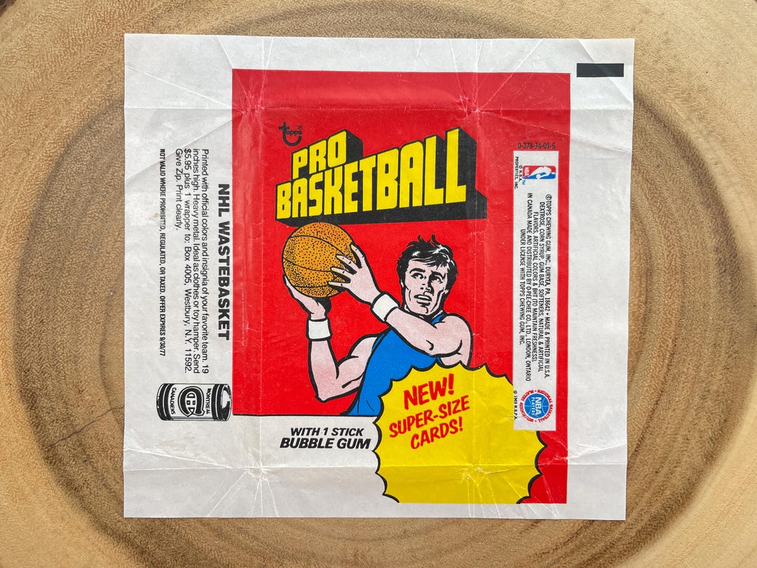 1976-77 Topps Basketball Wax Pack Wrapper - No Cards, You Get (1) Wax ...