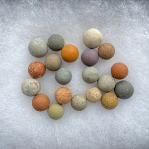 20 Antique Clay Marbles - Etsy