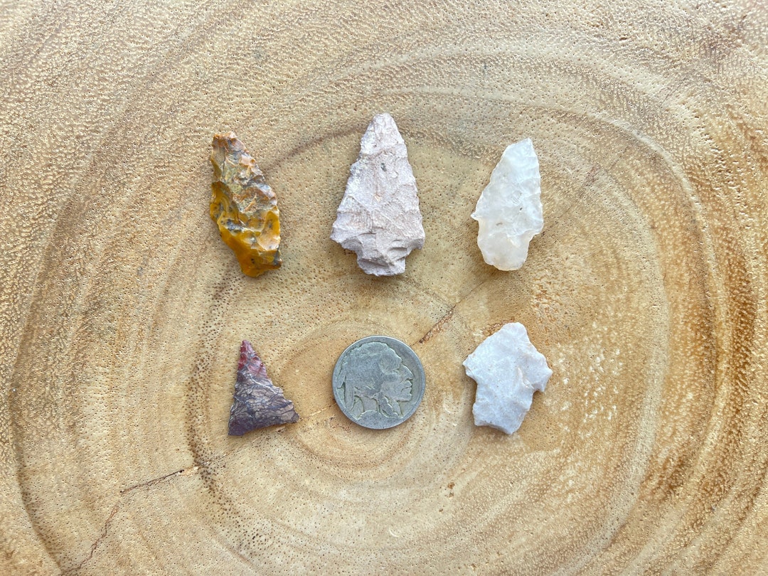Authentic Native American Arrowheads, Lot of (5), Projectile Points ...