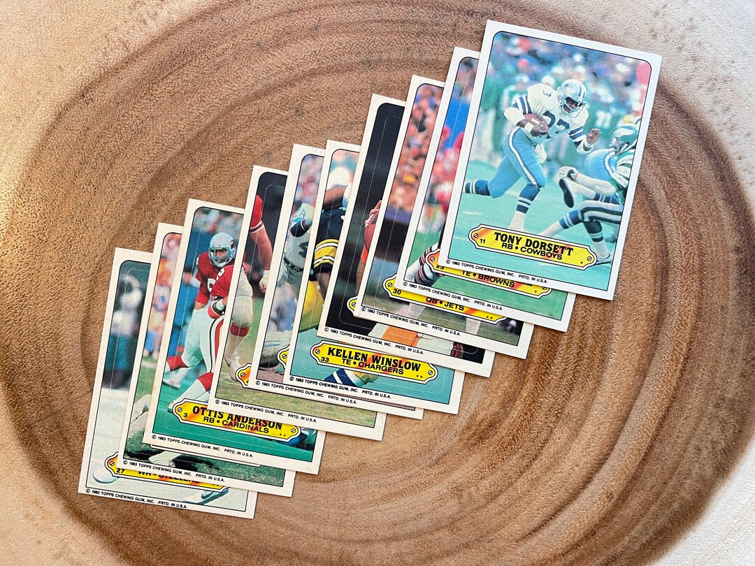 1983 Topps Football Sticker Cards, Lot of (10) - Etsy