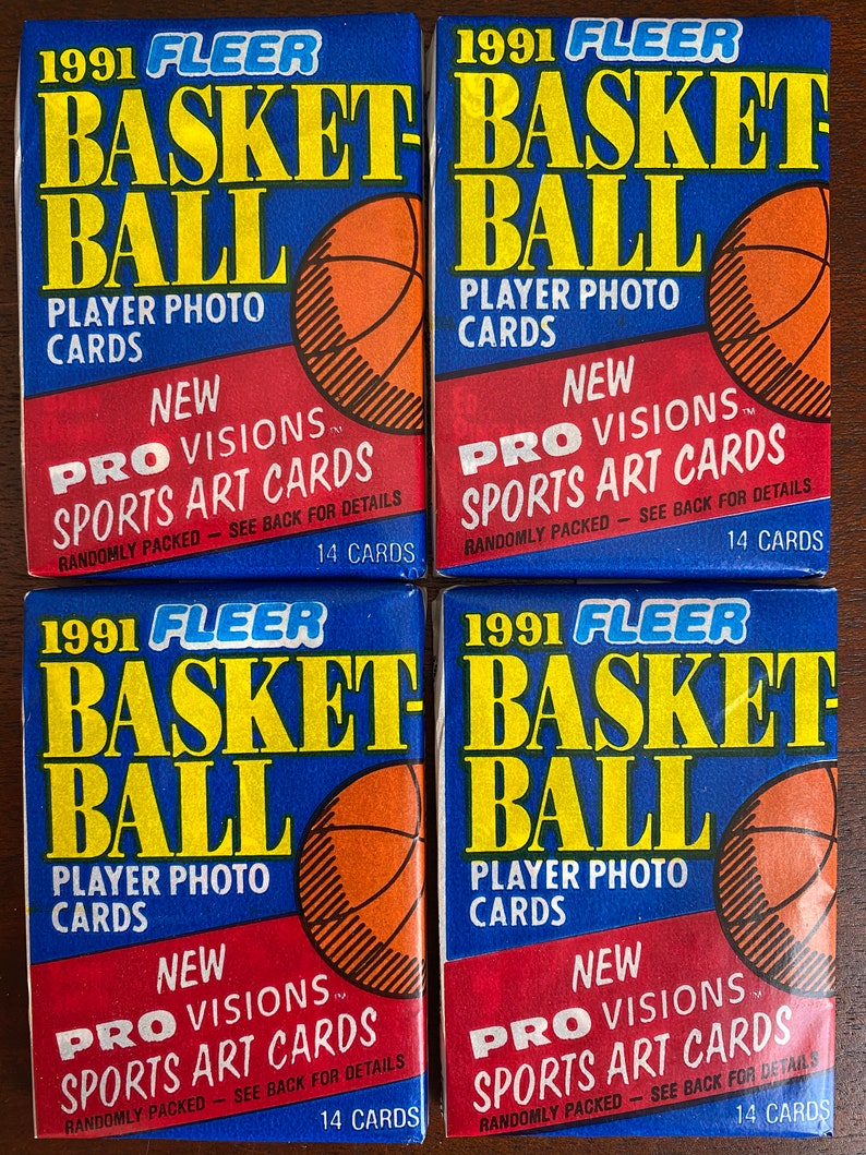 1991 Fleer Basketball Packs - Lot of (4) Unopened Packs - Etsy