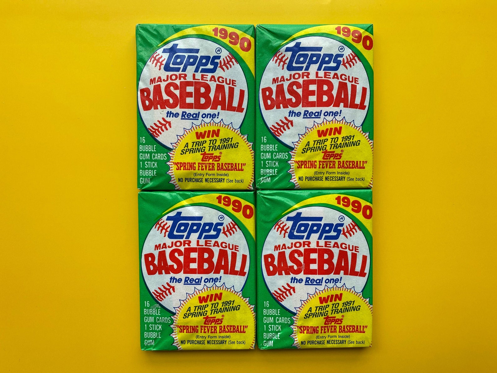 1990 Topps Baseball Wax Packs Unopened Lot of 4 - Etsy
