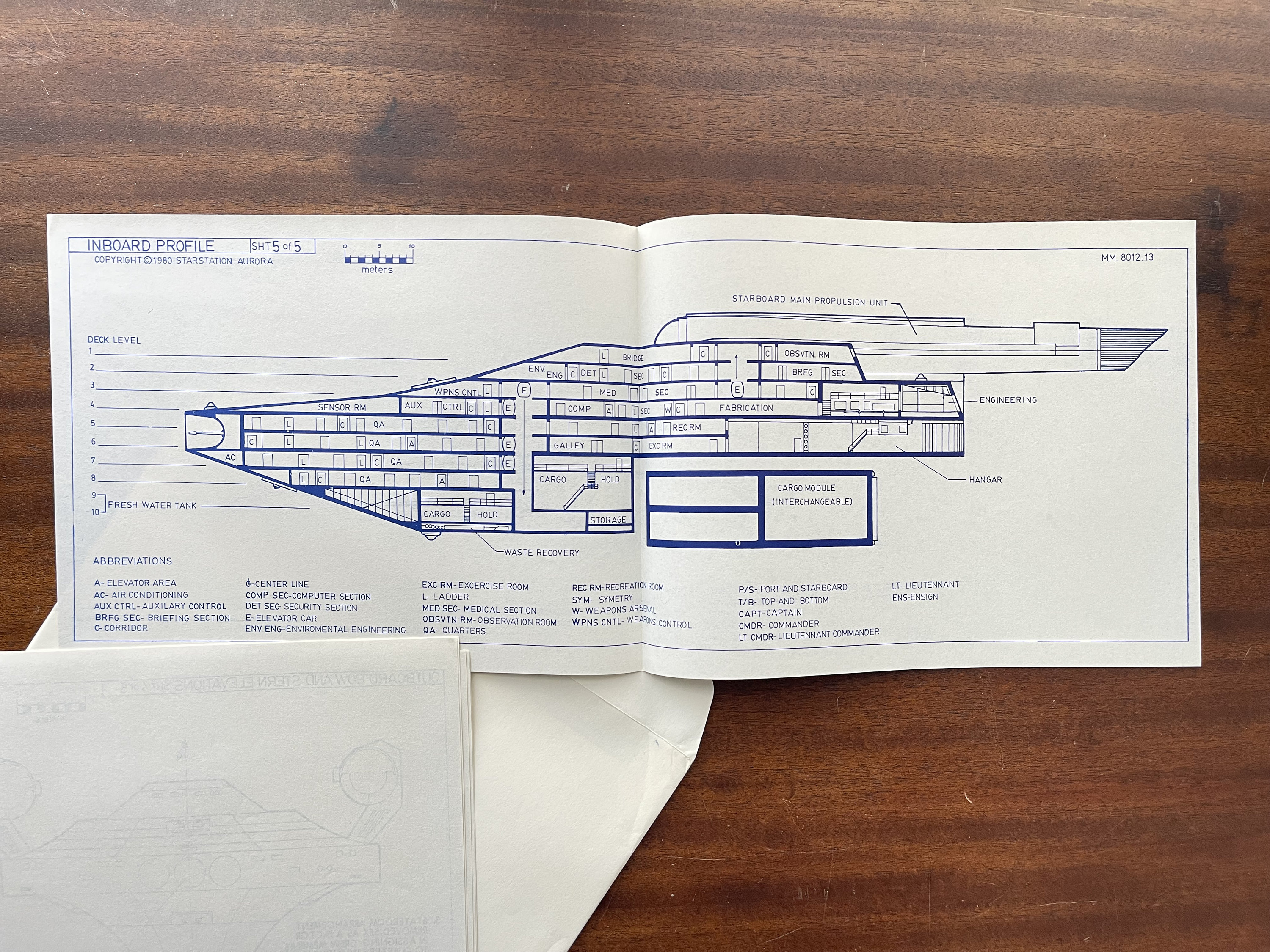 1981 Star Trek Heavy Cruiser/freighter, Set of 5 Blueprints, Each One ...