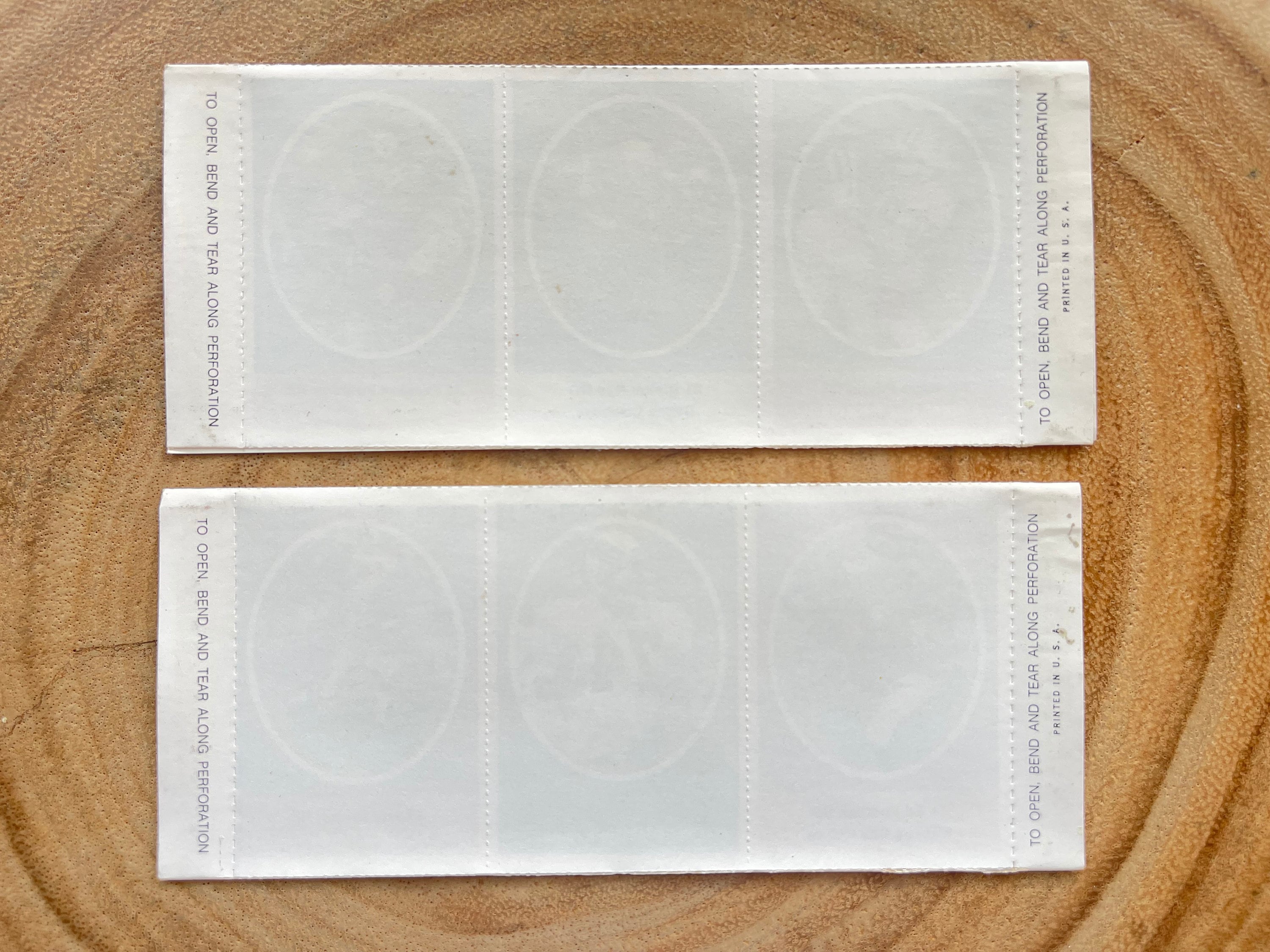 1972 Sunoco DX Football Sticker-stamps, Lot of (4), (9) per Tri-fold ...