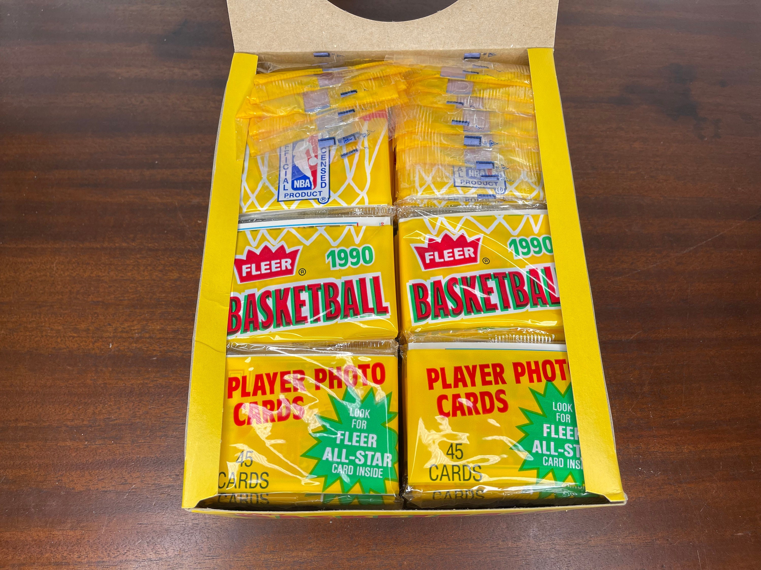 1990 Fleer Basketball Rack Pack, 45 Cards, From Factory Sealed Case ...