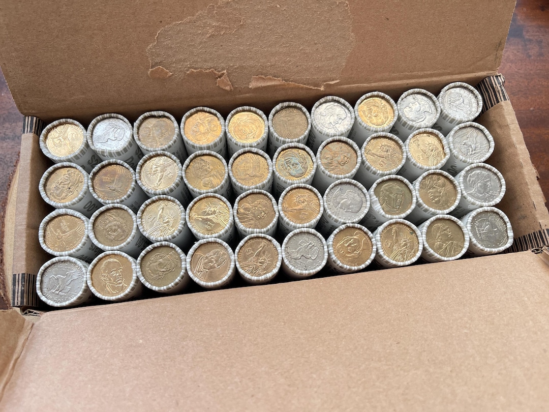 1 Roll - 25 Dollar Bank-wrapped Coin Roll - Susan B. Anthony, Sacagawea ...