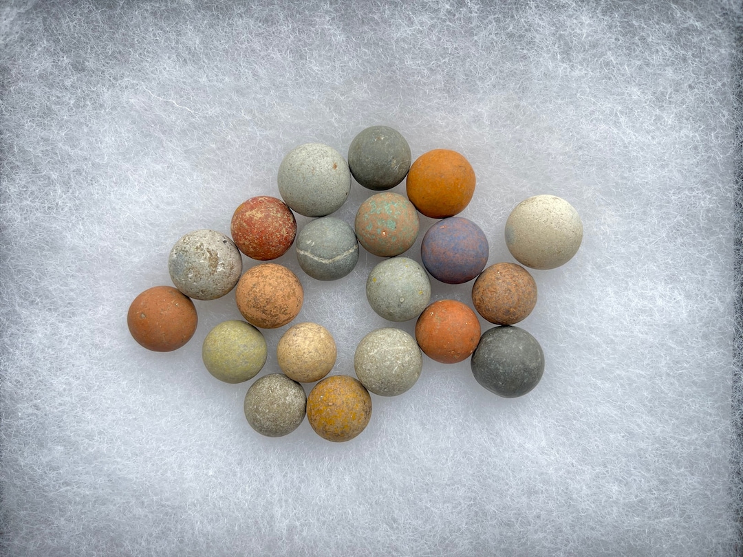 20 Antique Clay Marbles - Etsy