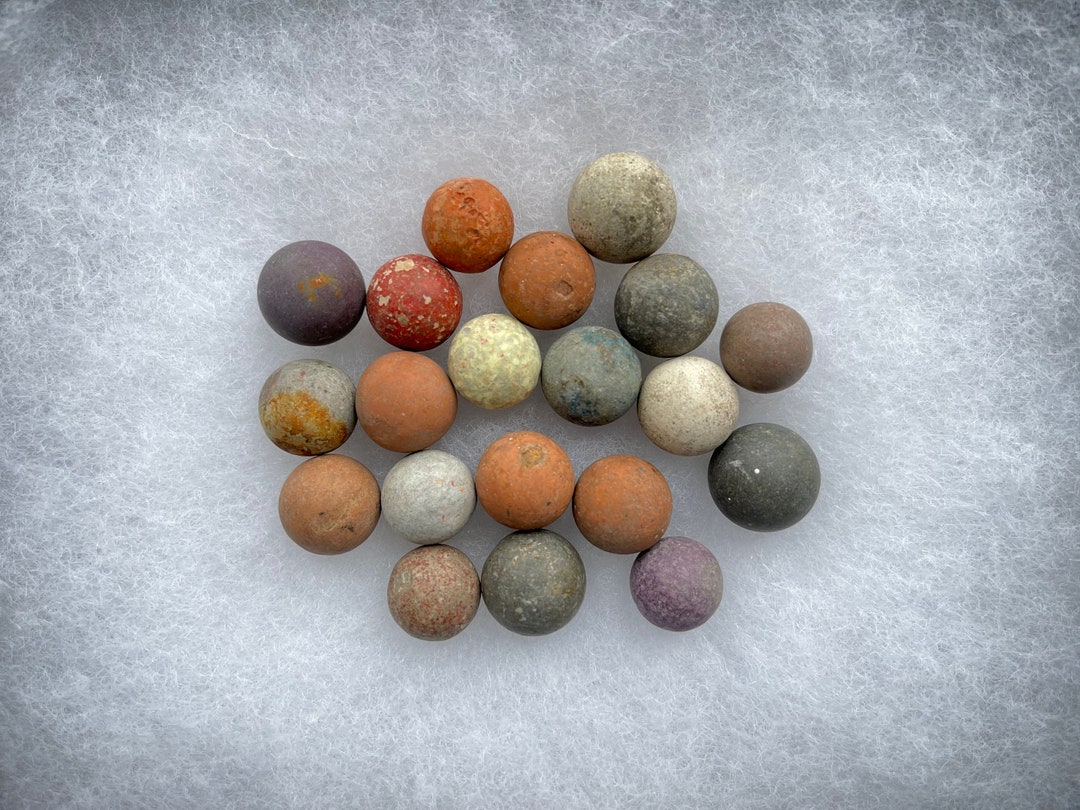 20 Antique Clay Marbles - Etsy
