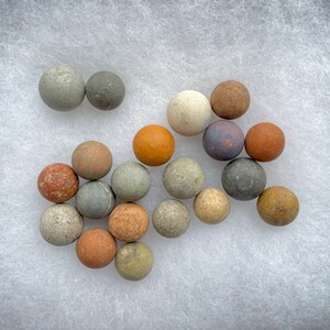 20 Antique Clay Marbles - Etsy