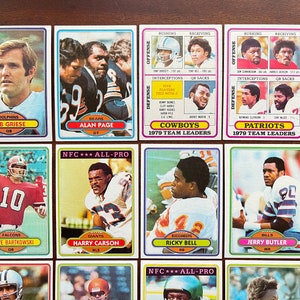 1980 Topps Football Cards, Lot of (20) - Etsy