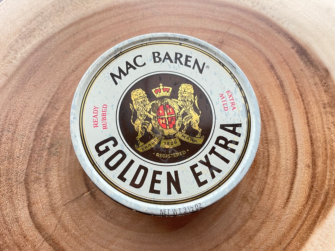 Vintage Mac Baren Golden Extra 3.5 Oz Tin, Ready Rubber, Extra Mild - Etsy