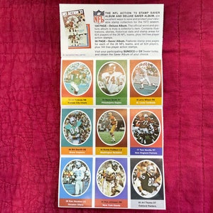 1972 Sunoco DX Football Sticker-stamps, Lot of (4), (9) per Tri-fold ...
