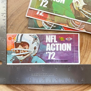 1972 Sunoco DX Football Sticker-stamps, Lot of (4), (9) per Tri-fold ...