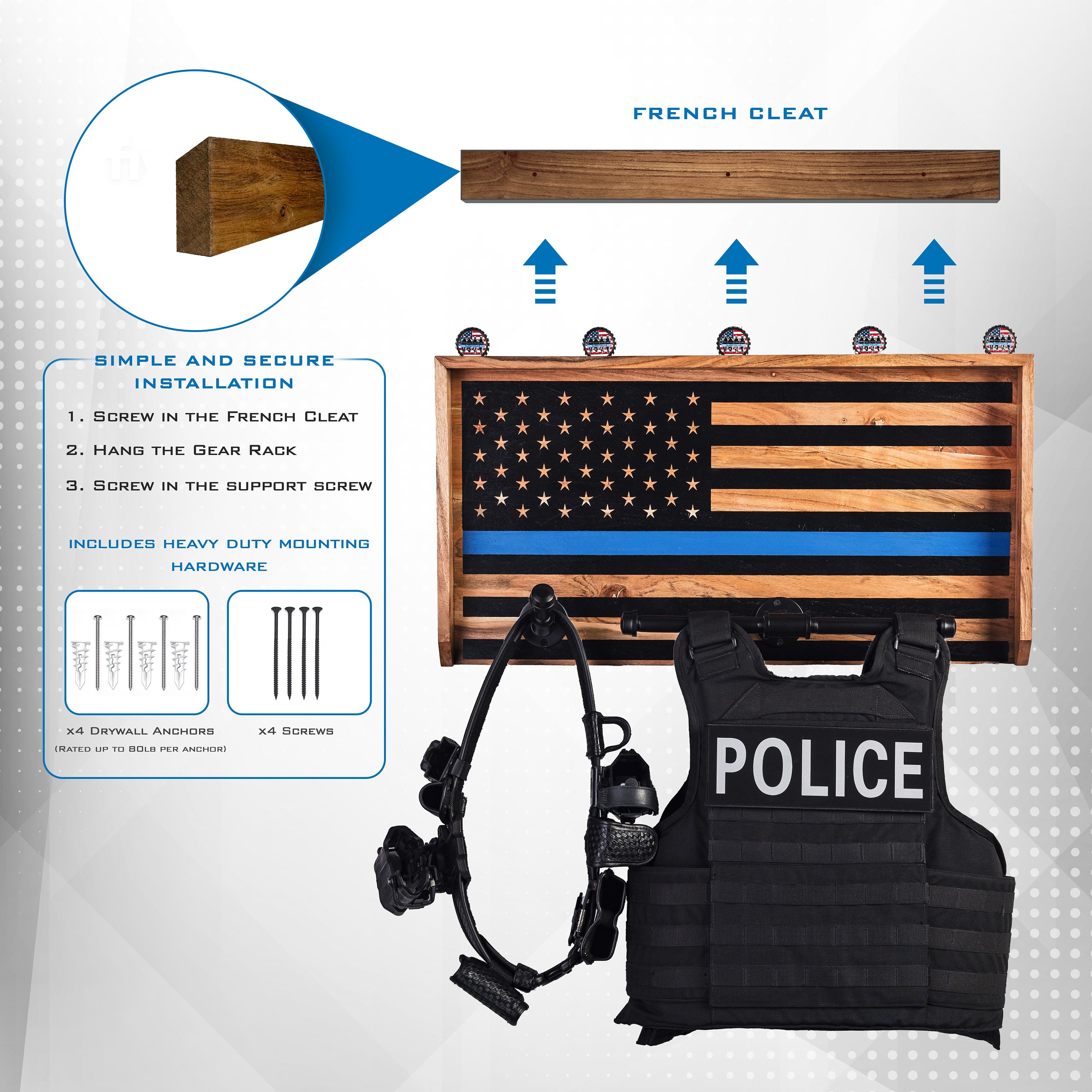 Guard the Line Police Gear Wall Rack - Etsy