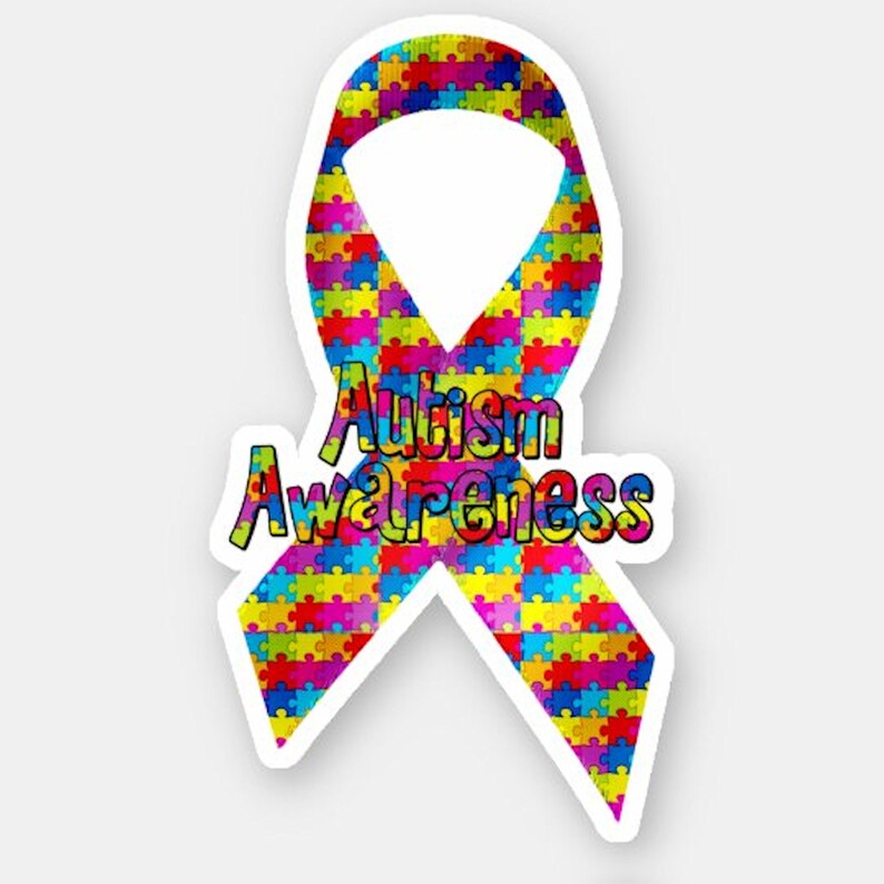 Autism Awareness Ribbons Vinyl Sticker Decal 3 Sizes - 2 Designs ...