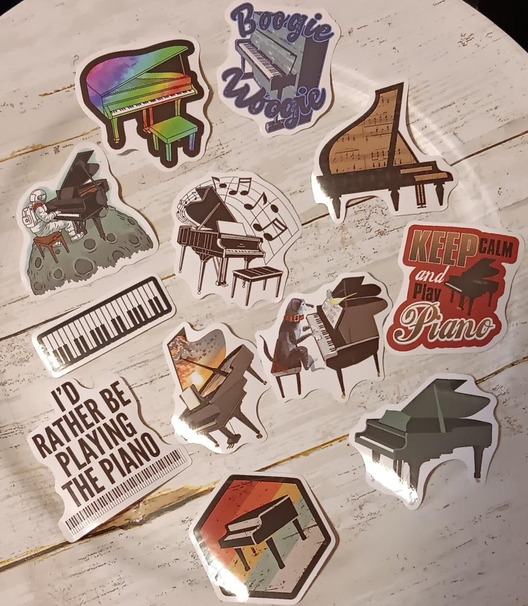 12 Pk Piano Music Vinyl Stickers, Easy to Peel off Backing, Appx 2 ...