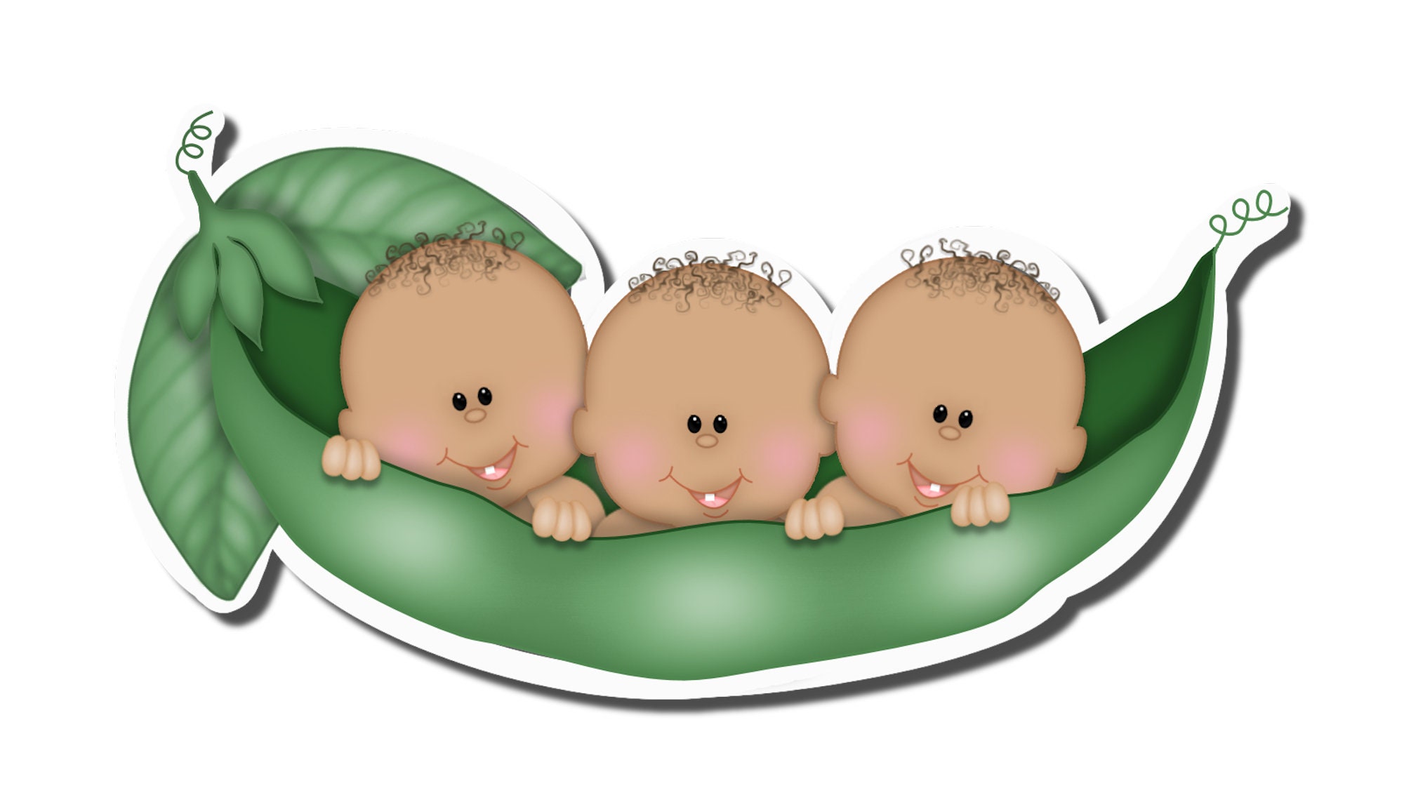 Peas in a Pod Twins or Triplets Ribbons Vinyl Sticker Decal 3 Sizes ...