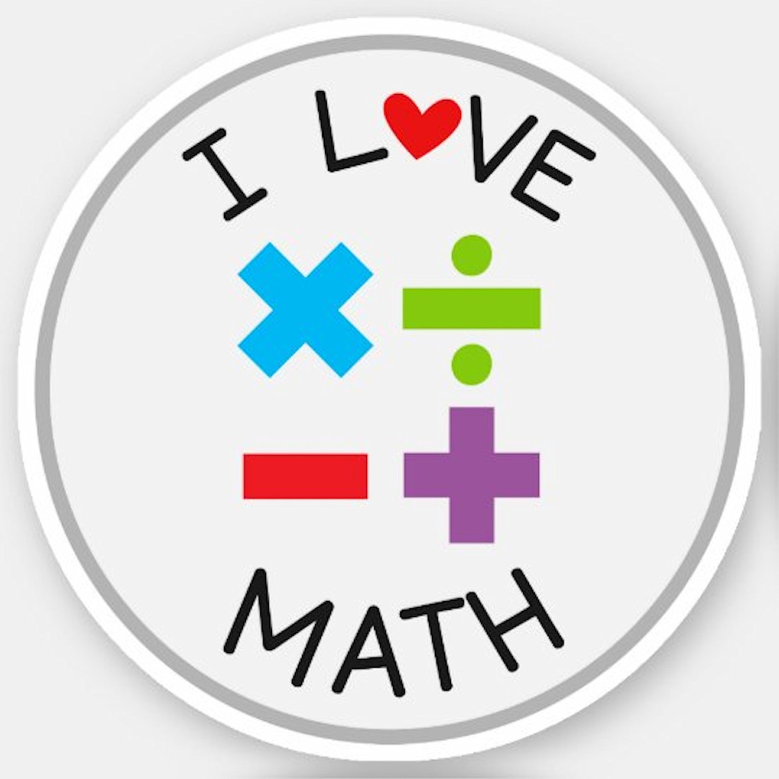 I LOVE School Subjects Vinyl Sticker Decal Math, Sports, Art & More ...