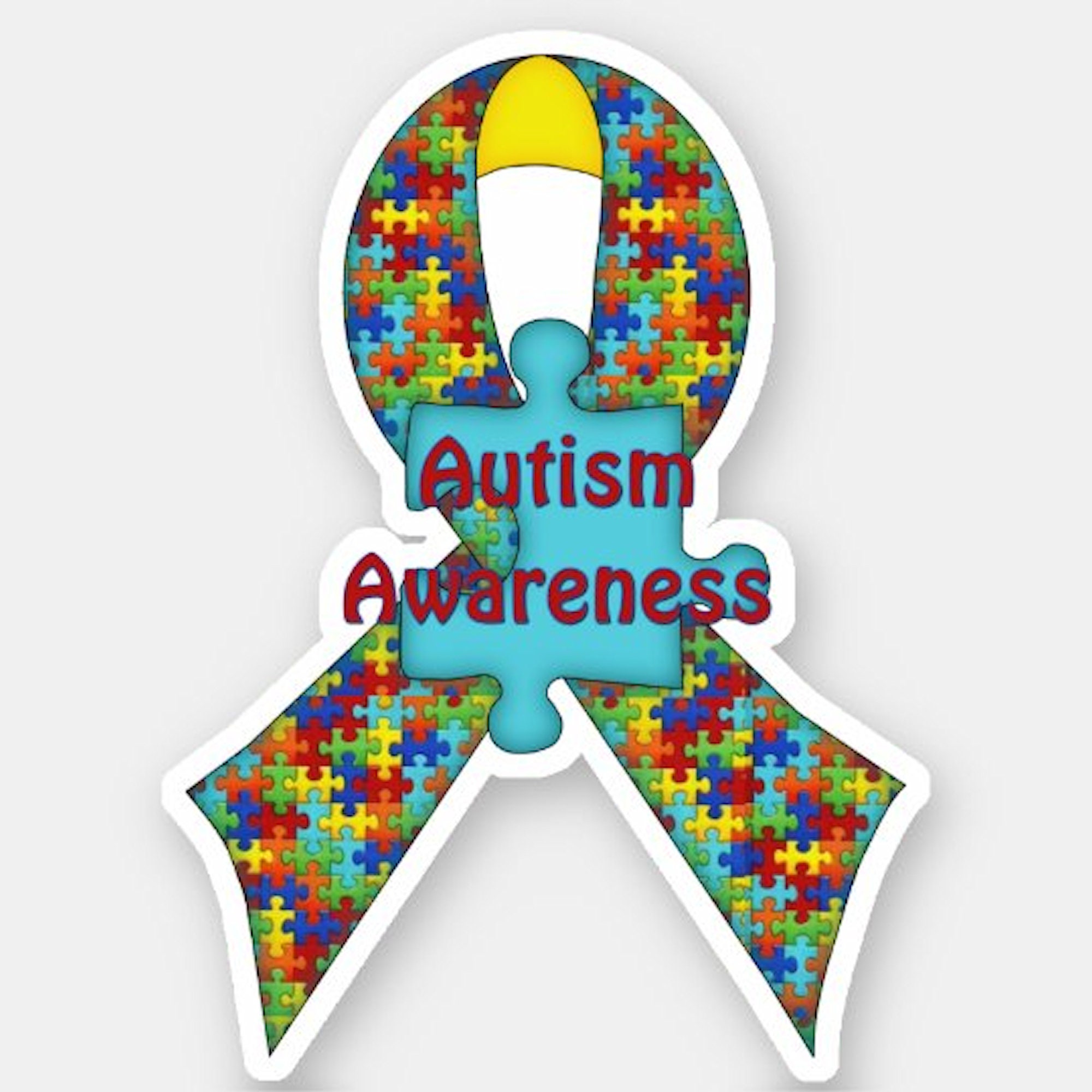 Autism Awareness Ribbons Vinyl Sticker Decal 3 Sizes - 2 Designs ...