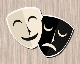 Comedy Tragedy Drama Theater Masks Vinyl Decal Sticker - Etsy