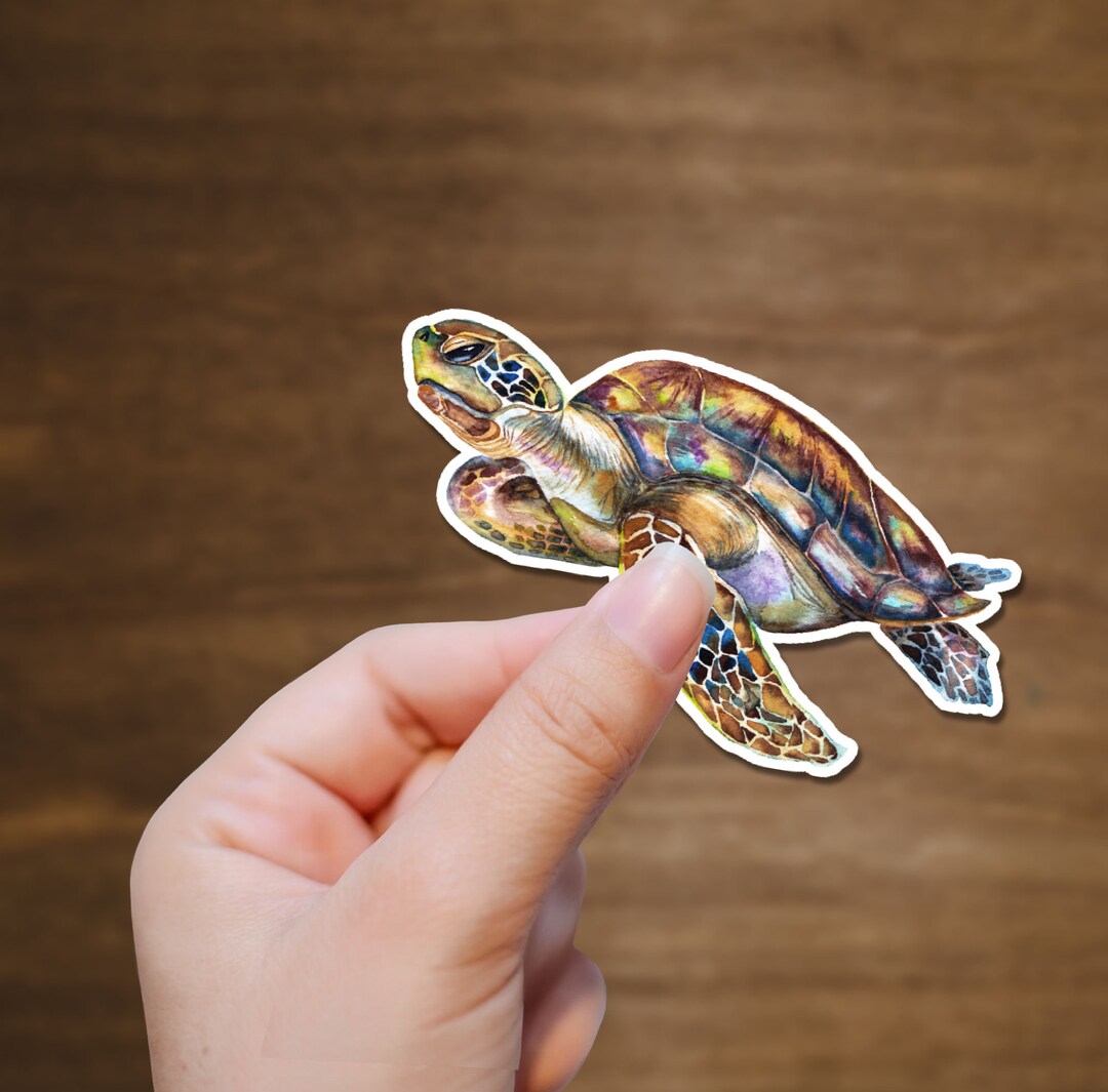 Sea Turtle Vinyl Sticker Decal - Birthday Party Supplies, Journal ...