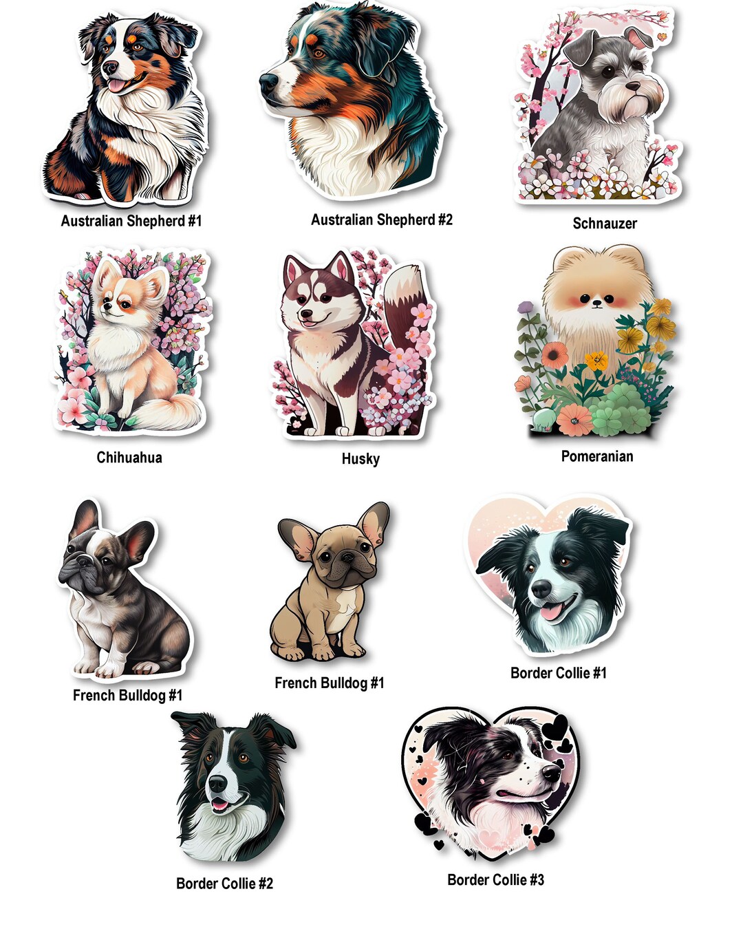 Cute Dogs Vinyl Sticker Decal Party Supplies, Journal Stickers, Back to ...