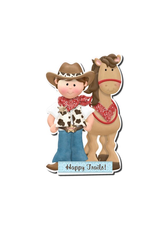 Cowboy Western Vinyl Sticker Decal Country Birthday Party | Etsy