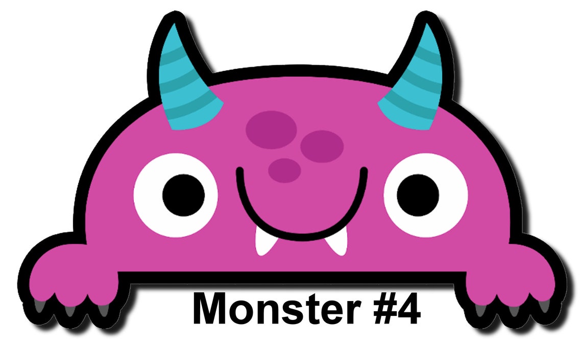 Colorful Kids Monsters Vinyl Sticker Decal 3 In Birthday - Etsy