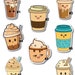 Funny Kawaii Coffee Vinyl Sticker Decal Party Supplies, Journal ...