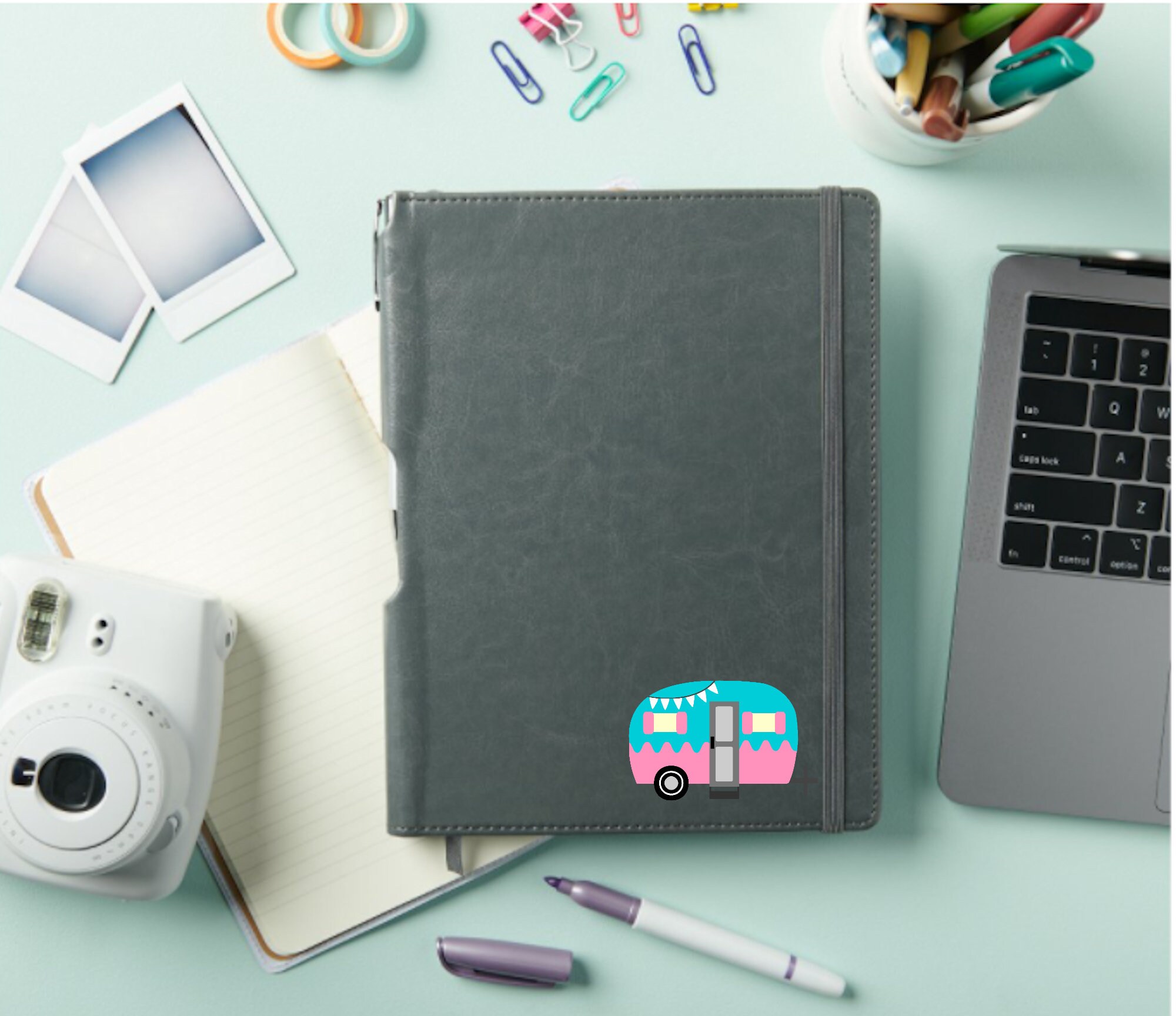 Retro Camper Vinyl Sticker Decal, Journal Stickers, Notebooks ...