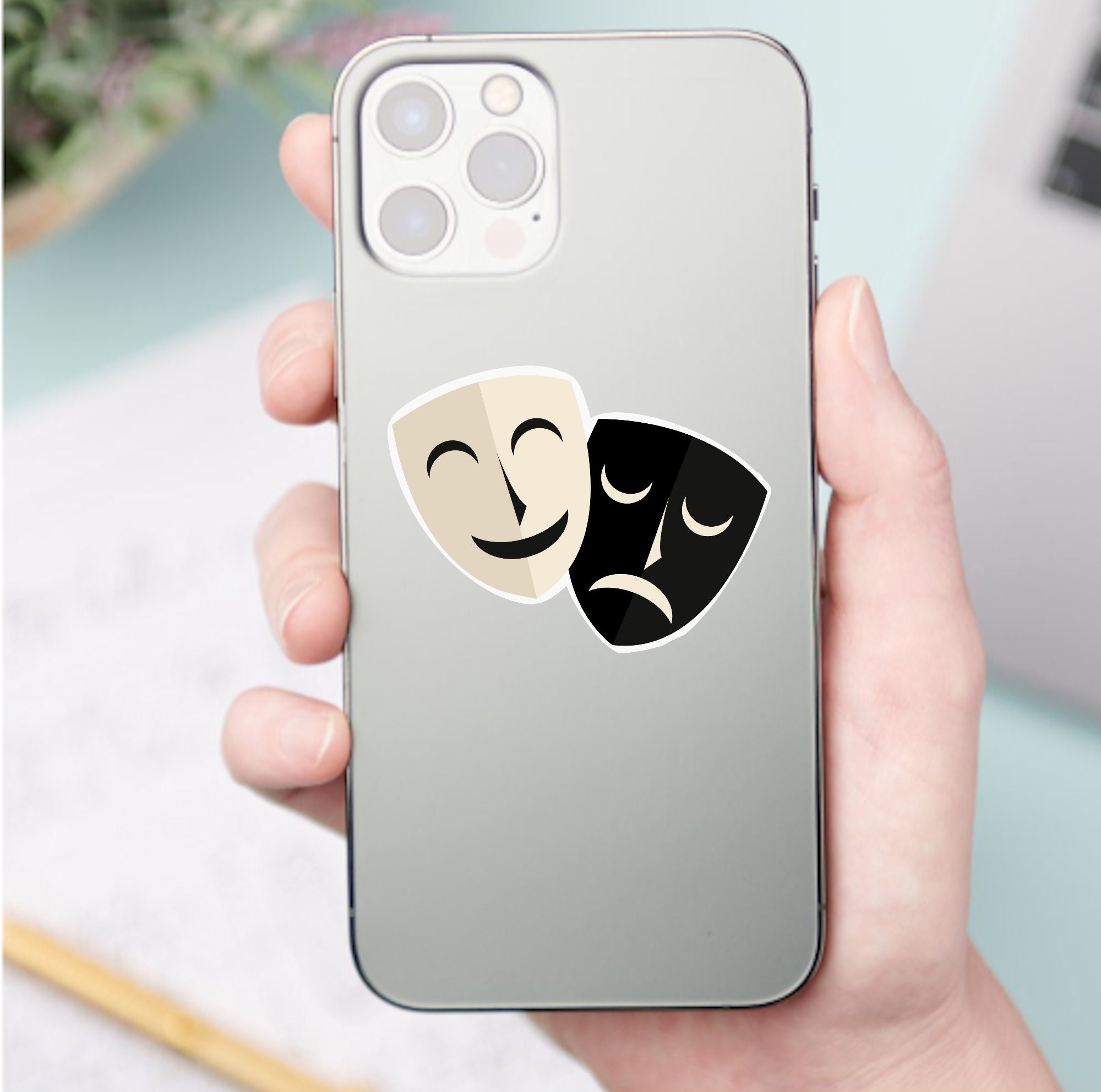 Comedy Tragedy Drama Theater Masks Vinyl Sticker Decal 3 Sizes - School ...