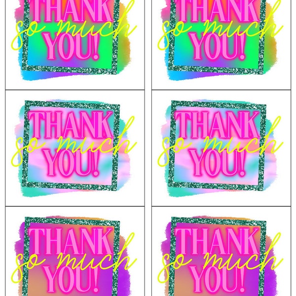 Rainbow Thank You - Etsy