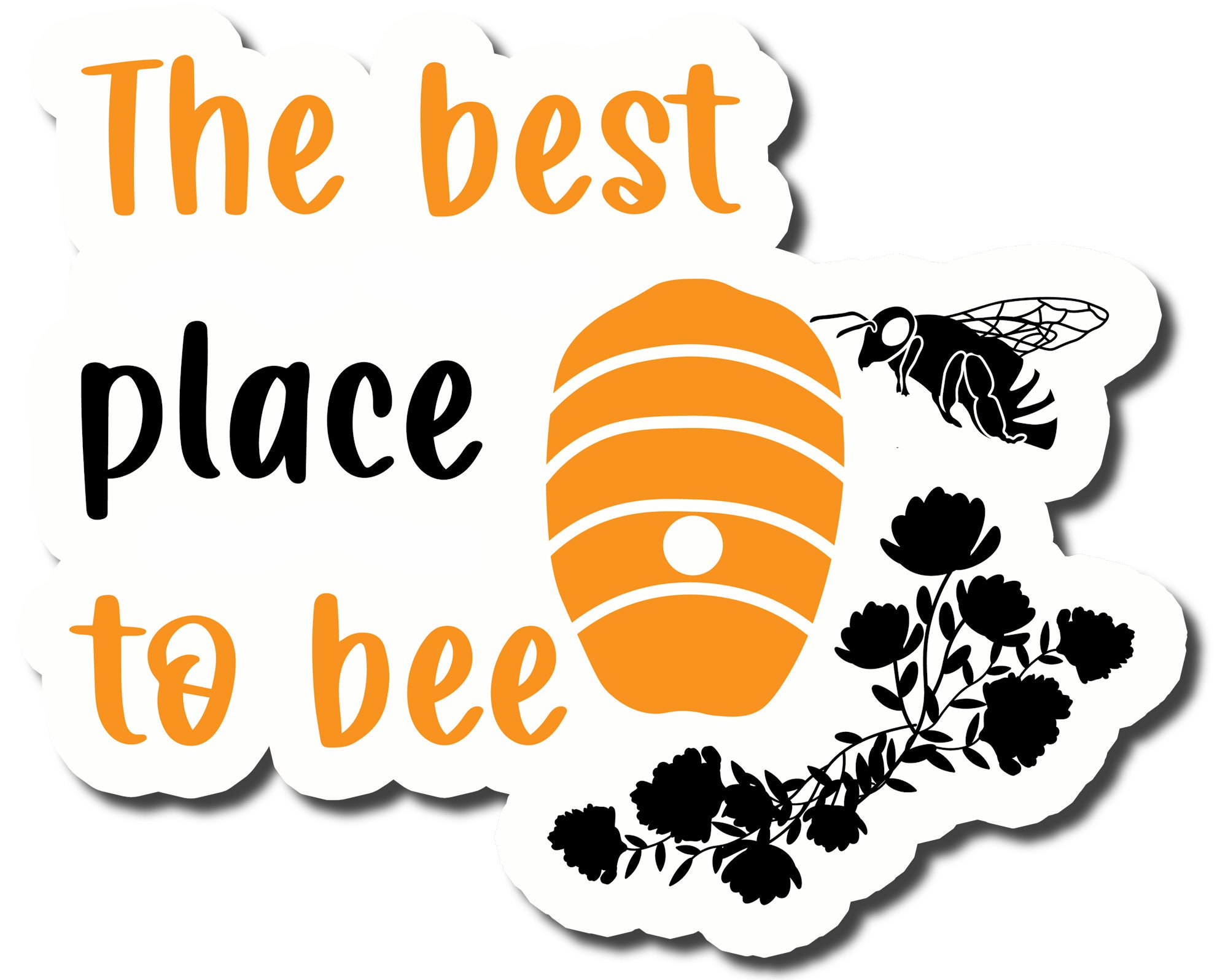 The Best Place to Bee - Honey Bee Vinyl Sticker Decal - Birthday Party ...