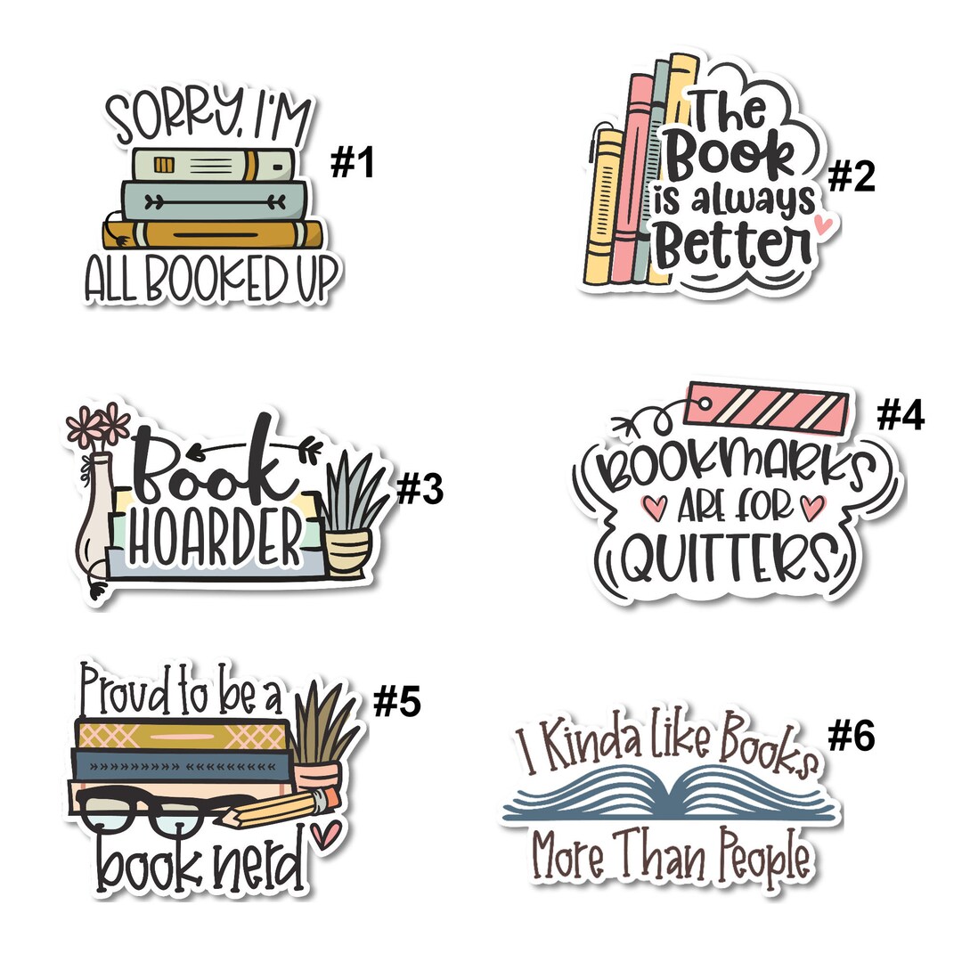 Book Reader Vinyl Sticker Decal, Approx 3 Inches Wide - Birthday Party ...