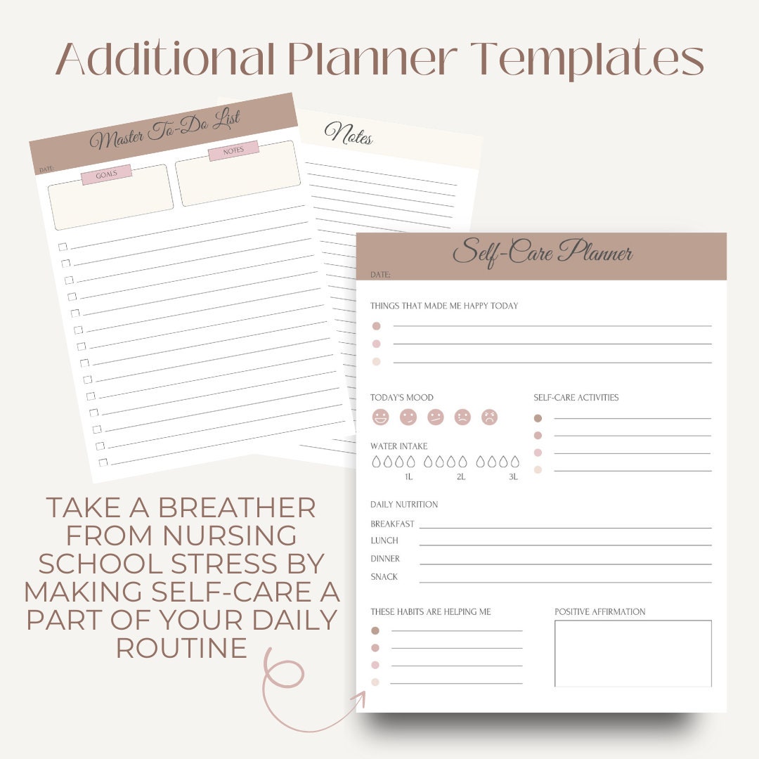 Nursing School Planner | Nursing School Templates | Nursing School ...