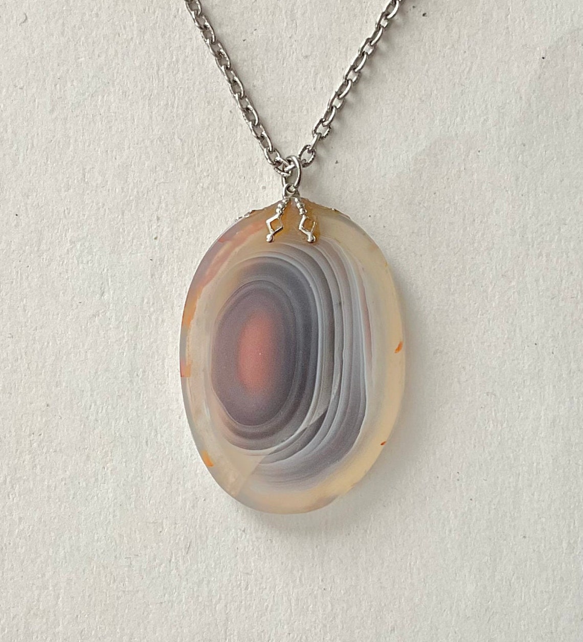 Vintage Brown and Grey Stone Necklace. Free Shipping. - Etsy Canada