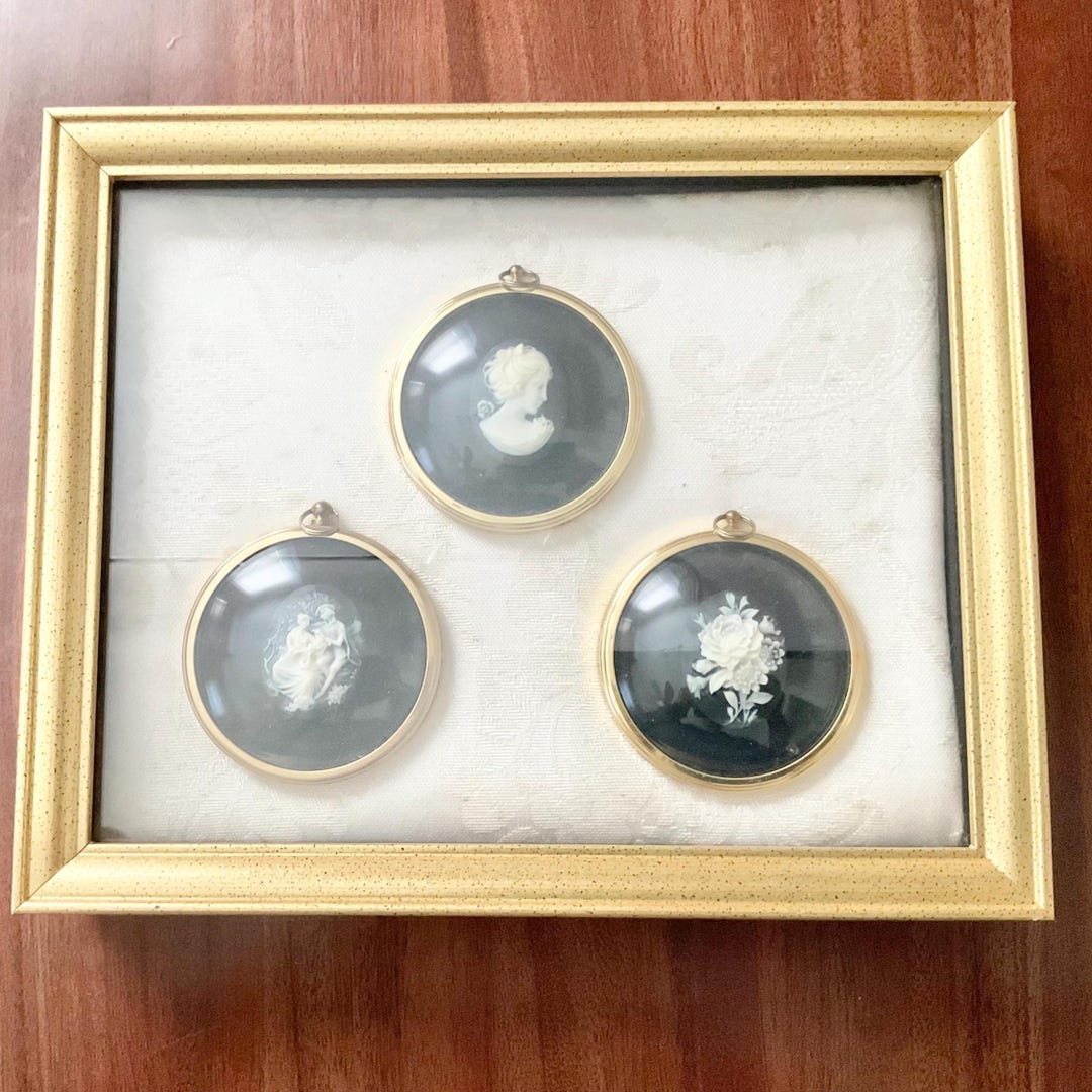 Vintage Cameos in Gold Tone Picture Frame. Cameos Are From the ...