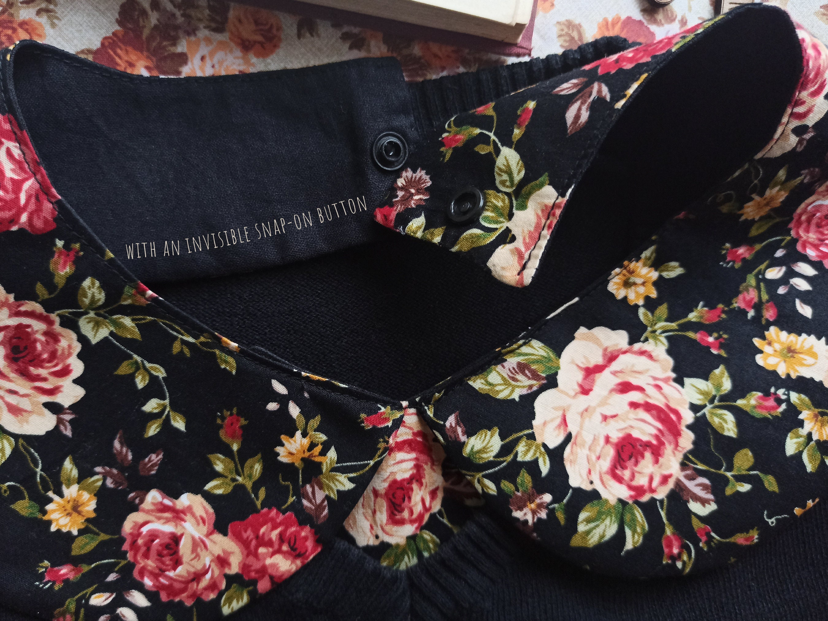 Cottagecore Detachable Collar With Roses Cottagecore | Etsy