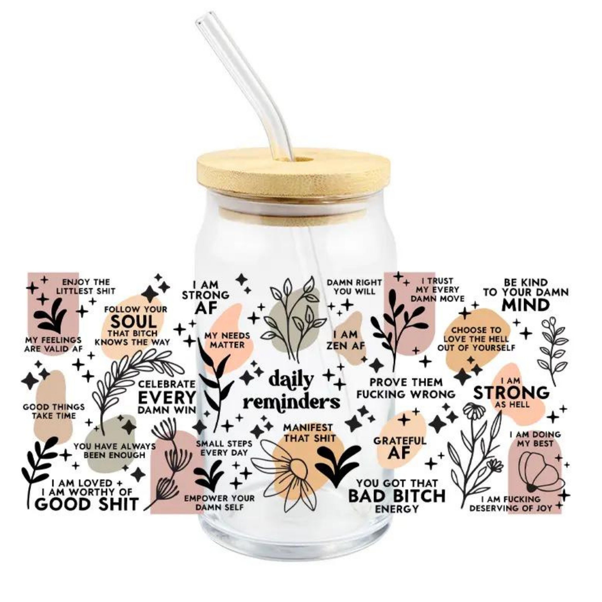 UV DTF Daily Reminders Wraps I No Heat Needed | Permanent Adhesive | Waterproof | 16oz - Etsy