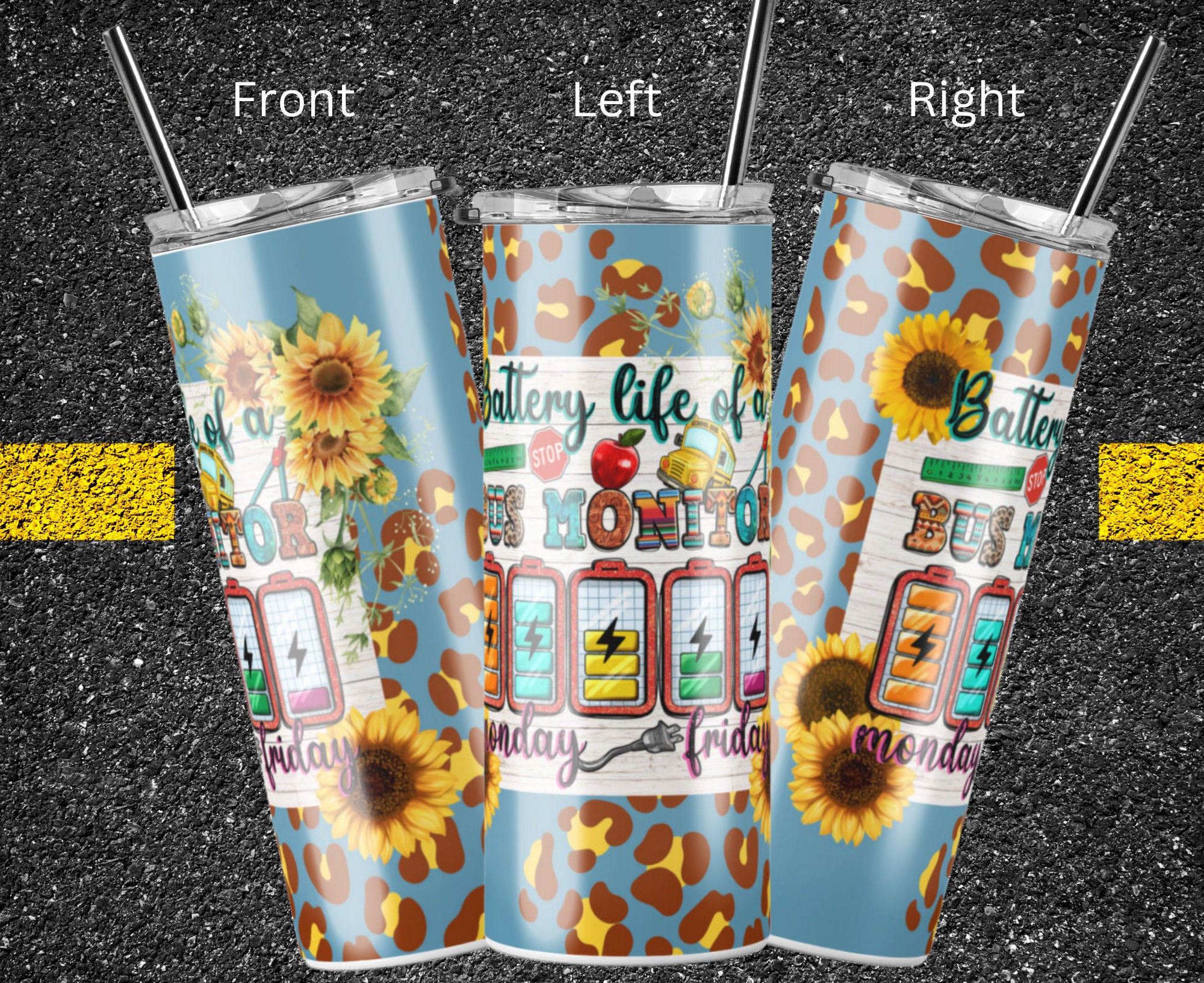 20oz Tall Skinny Tumbler, Bus Monitor Tumbler - Etsy