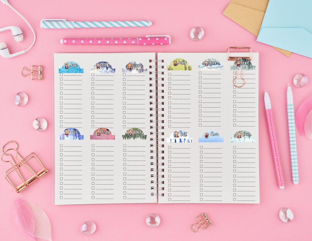 Handcrafted Fox Themed Bullet Journal Tab Stickers - Decorate and ...